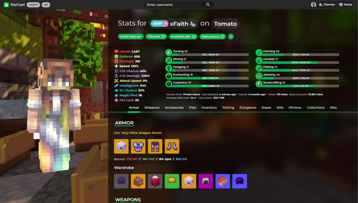 Skycrypt – Teilen Sie Ihre Hypixel Skyblock Profile mit jedem, der ...